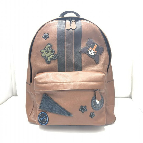 Coach | Bags | Coach F1898 Charles Varsity Leather Backpack Patch ...